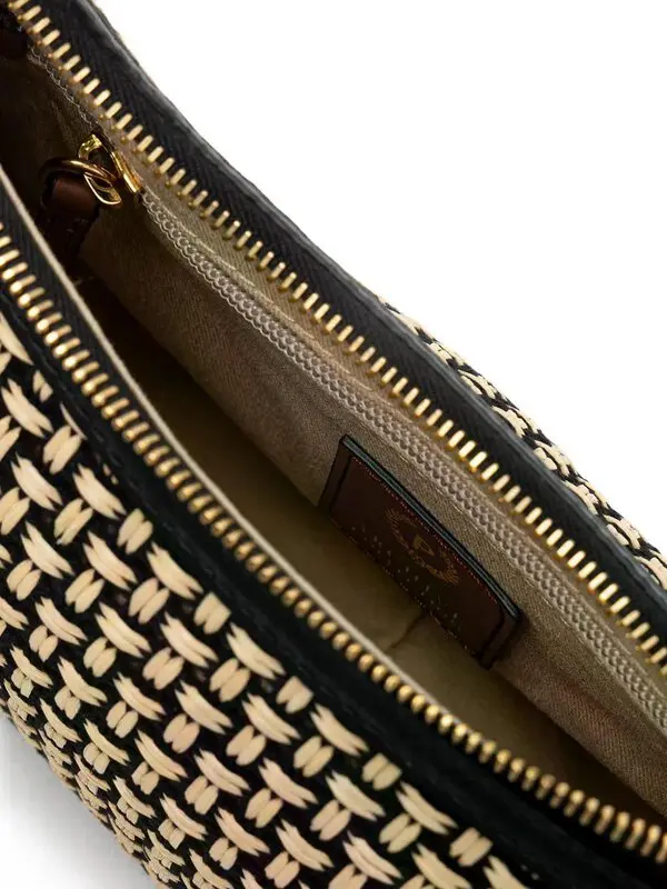 POLLINI Identity Woven Leather-trimmed Shoulder Bag