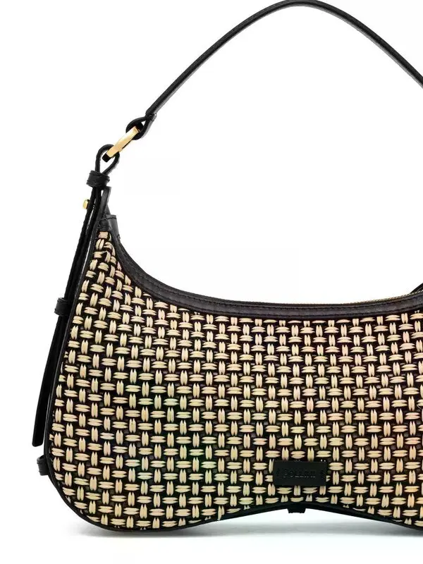 POLLINI Identity Woven Leather-trimmed Shoulder Bag