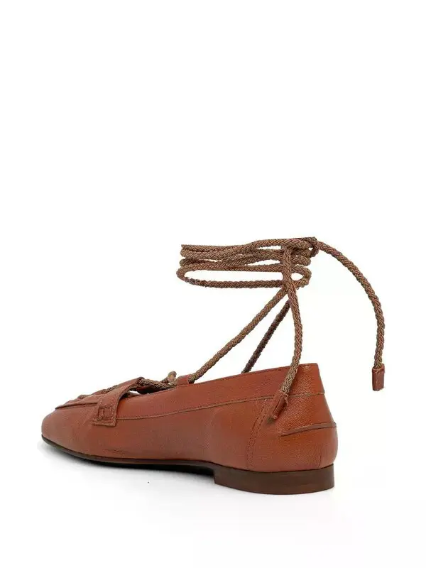 POLLINI Lace-up Square-toe Ballet Flats