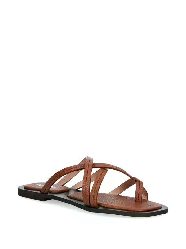 POLLINI Strappy Pebbled-effect Slides