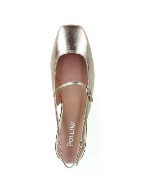 POLLINI Metallic Slingback Ballet Flats