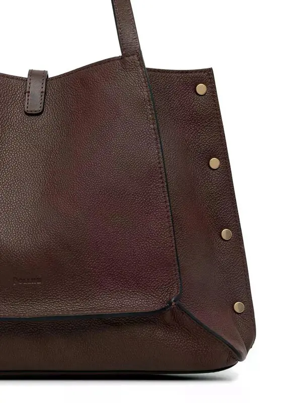 POLLINI Studded Pebbled Tote Bag - Brown