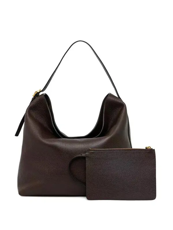 POLLINI Pebbled Leather Buckle-detail Tote Bag