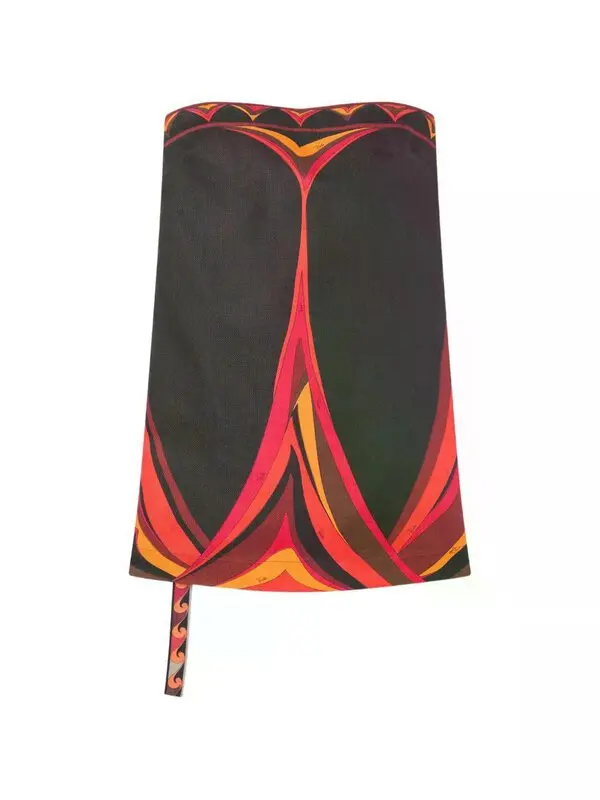 Emilio Pucci Fari Print Off-the-shoulder Cotton Linen Dress - Black