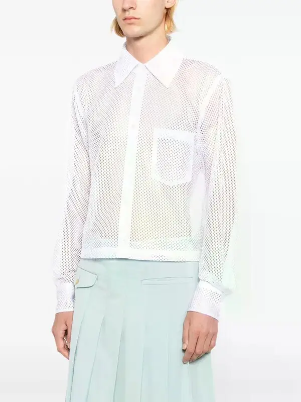Comme Des Garçons Mesh Long-sleeve Shirt