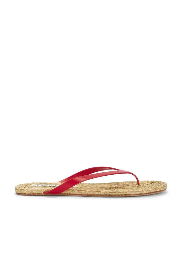 Christopher Esber Palma Flip Flop In Red - Carmine Red & Natural