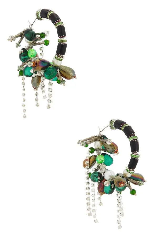 Dries Van Noten Statement Hoop Earrings - Black