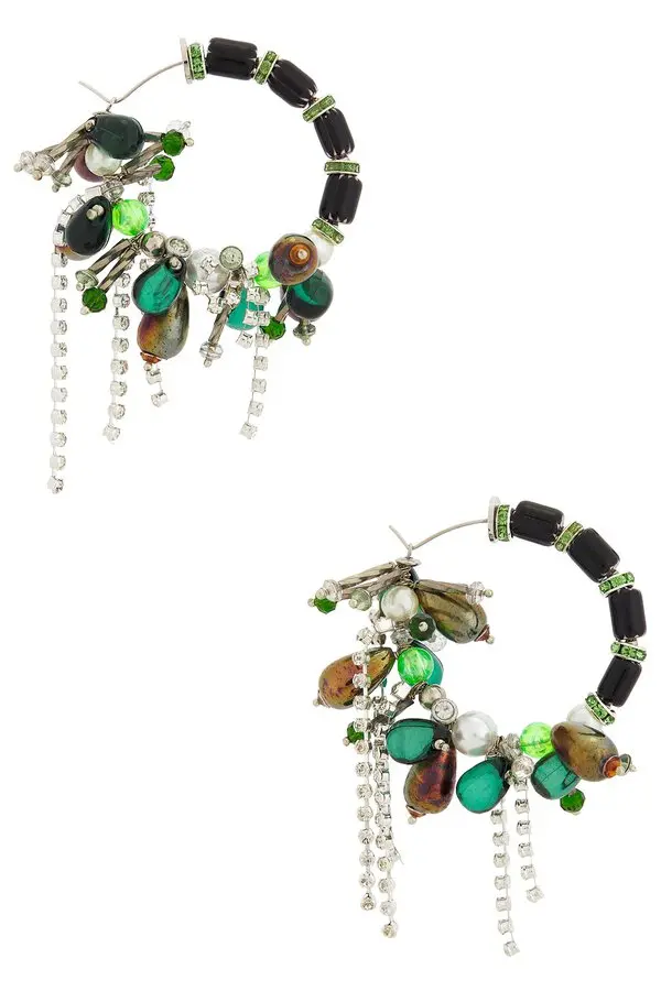 Dries Van Noten Statement Hoop Earrings - Black