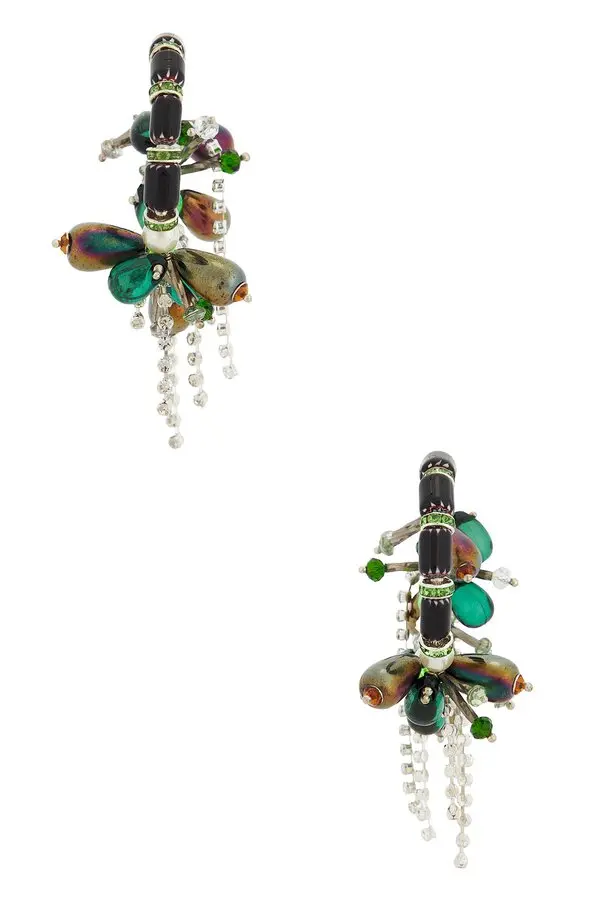 Dries Van Noten Statement Hoop Earrings - Black