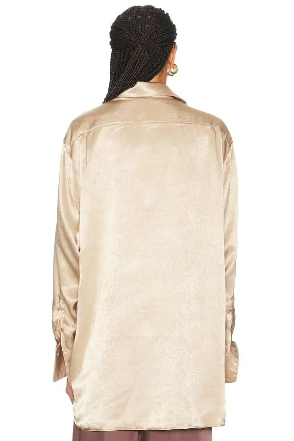 LUDOVIC DE SAINT SERNIN Go To Button Down Top In Metallic