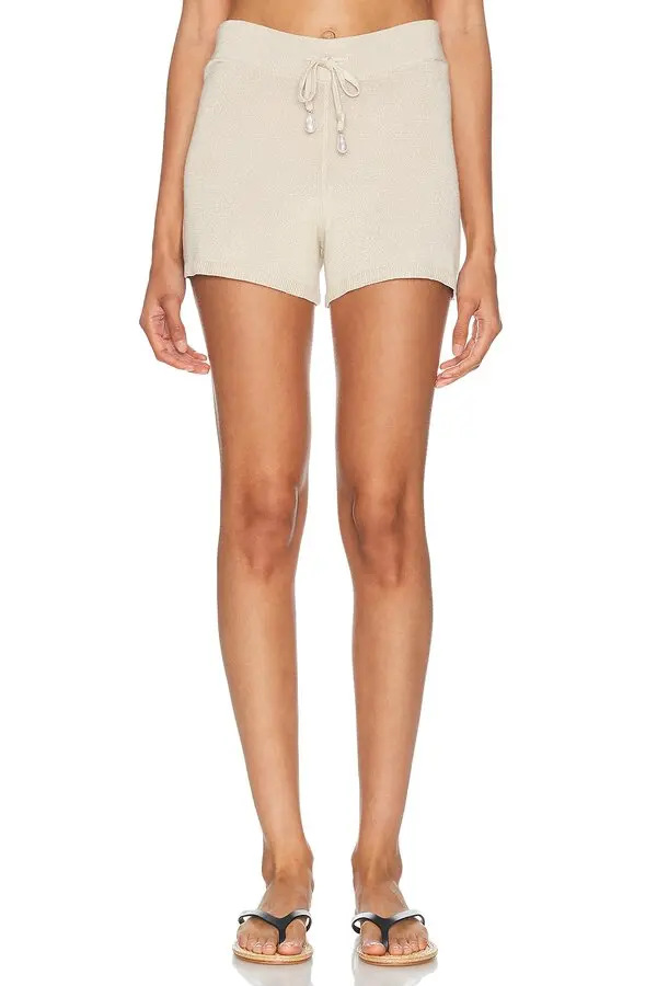 LA PORTE Sofia Knit Short In Metallic Neutral
