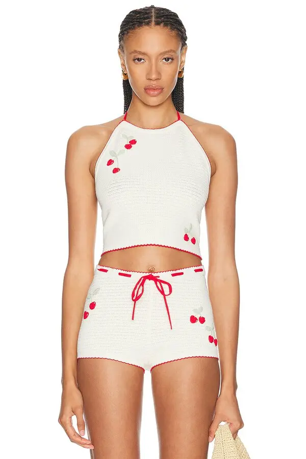 LoveShackFancy Avanyah Top In Red - Cherry Sail
