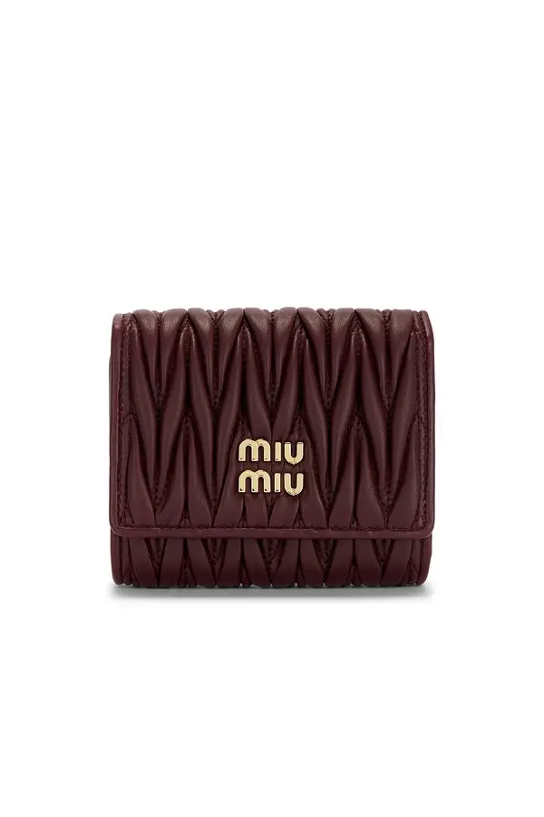 Miu Miu Wallet In Burgundy - Bordeaux