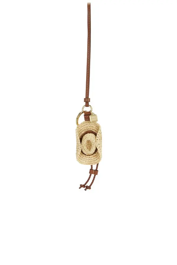 Miu Miu Midollino Crochet Cowboy Hat Charm - Naturale