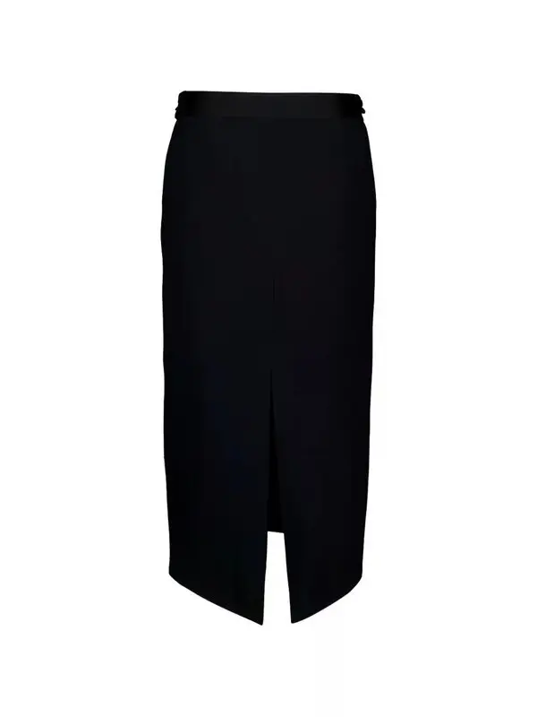 TOM FORD Satin-trimmed Pencil Midi Skirt - Black