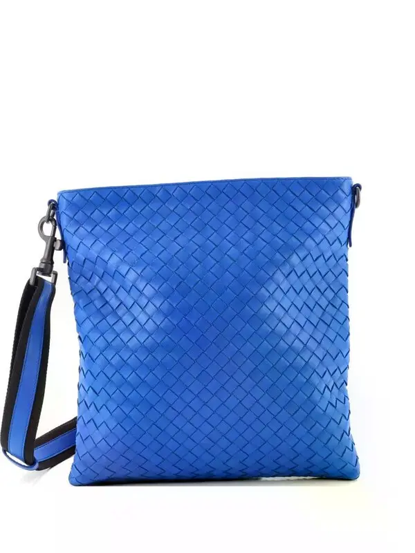 Bottega Veneta Intrecciato Nappa Medium Messenger Bag - Blue