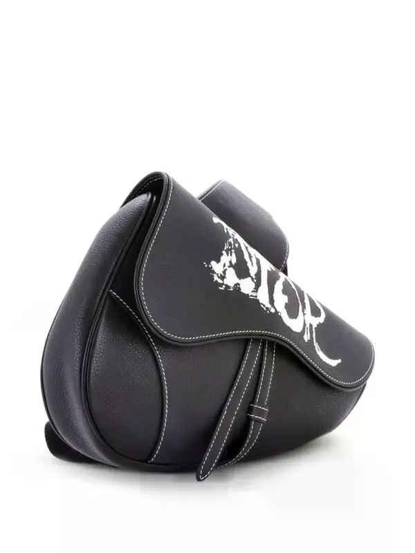 Dior Saddle Bag Printed Leather Medium Crossbody Bag