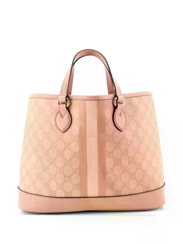 Gucci Ophidia Top Handle Tote Coated Canvas With Leather Small Satchel - Pink