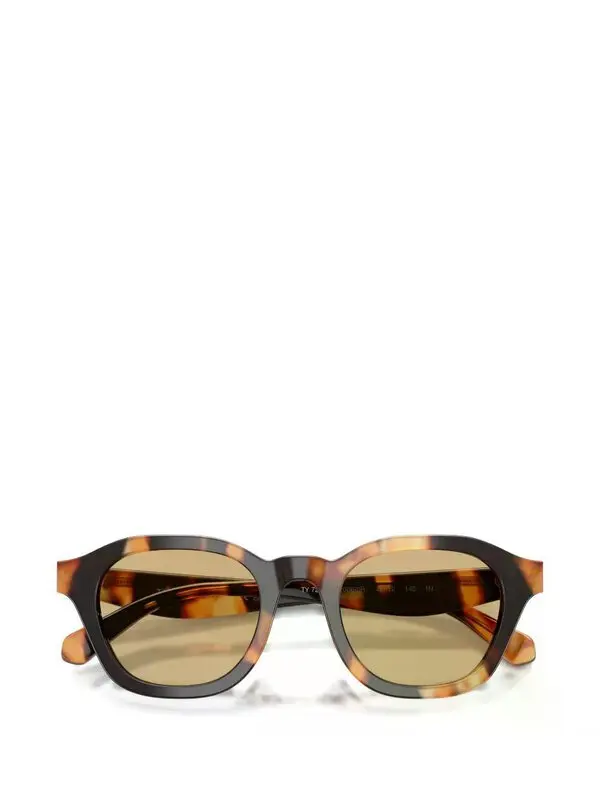 Tory Burch Chevron-quilted Round Frame Sunglasses
