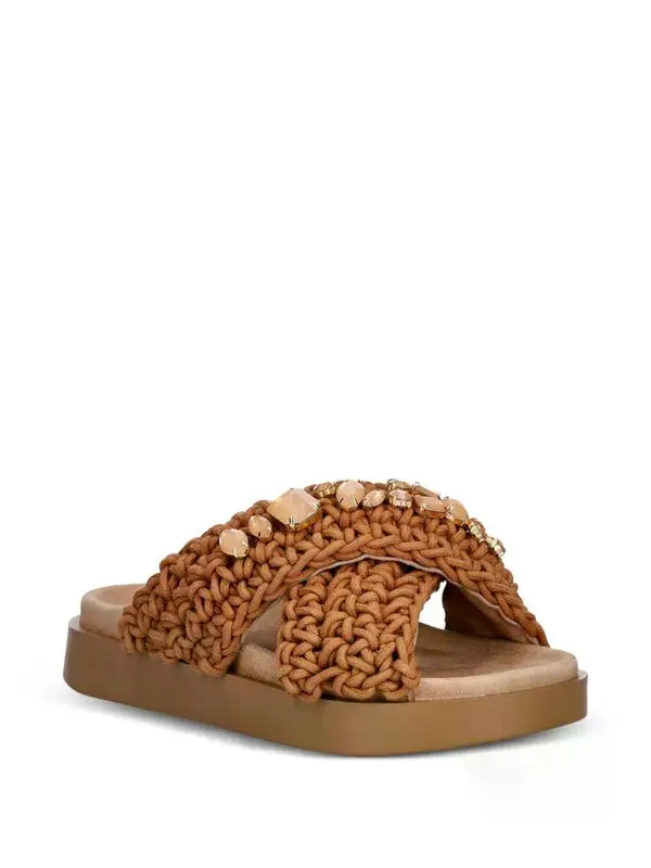 Inuikii Woven Crystal-embellished Sandals