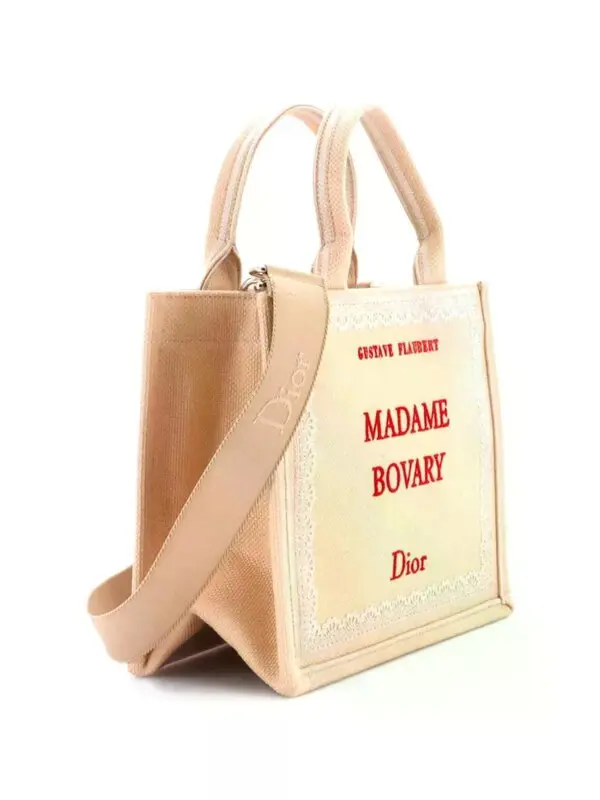 Dior Embroidered Canvas Small Tote Bag With Strap
