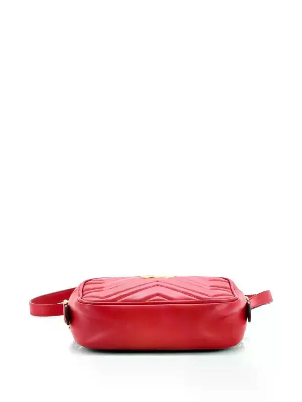 Gucci Matelassé Leather Mini Shoulder Bag - Red