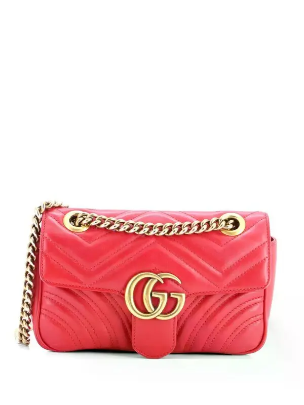 Gucci Matelassé Leather Mini Crossbody Bag - Red