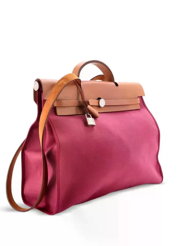Hermès Herbag Zip Leather And Toile 39 Satchel