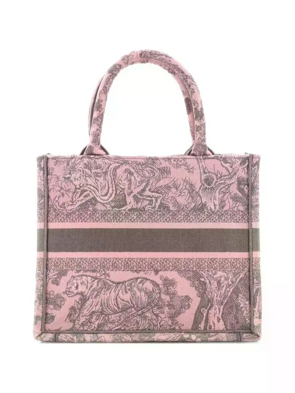 Dior Book Embroidered Canvas Small Tote Bag - Grey