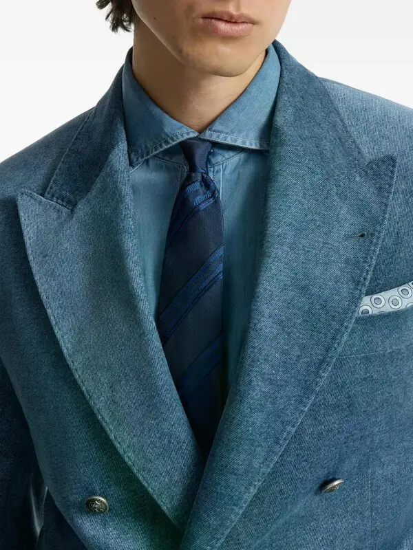 Brunello Cucinelli Textured Striped Silk Tie