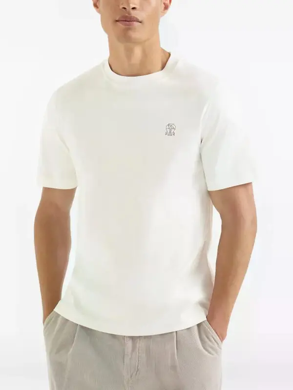Brunello Cucinelli Cotton Jersey Crew Neck T-shirt With Logo