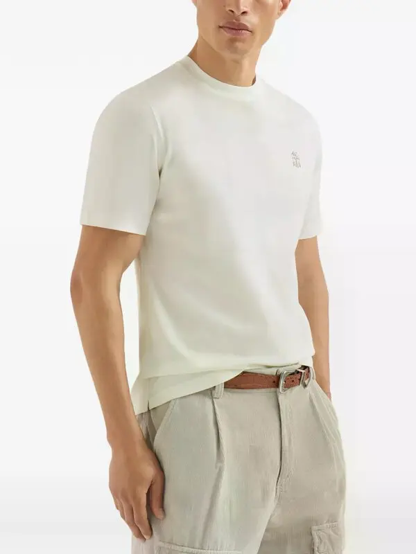 Brunello Cucinelli Cotton Jersey Crew Neck T-shirt With Logo