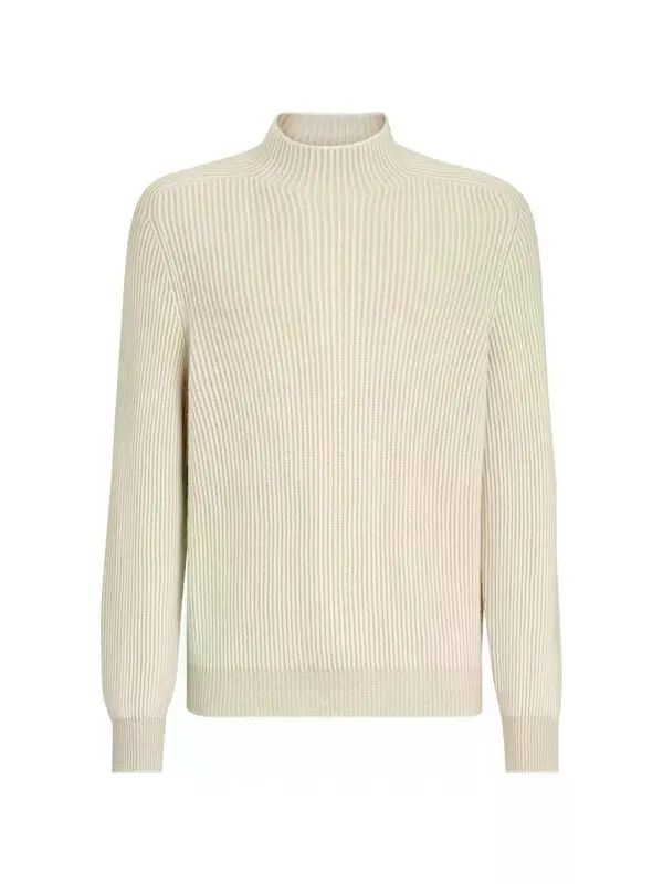 Brunello Cucinelli Cashmere English Rib Turtleneck Sweater - Neutrals