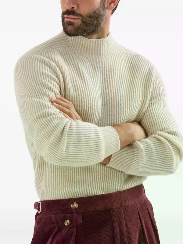 Brunello Cucinelli Cashmere English Rib Turtleneck Sweater