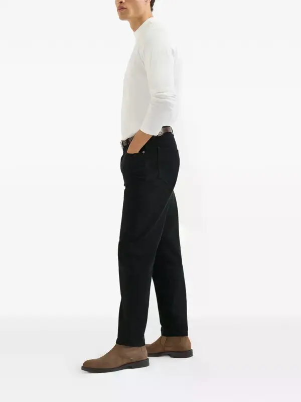 Brunello Cucinelli Garment-dyed Denim Iconic-fit Five-pocket Trousers - Black