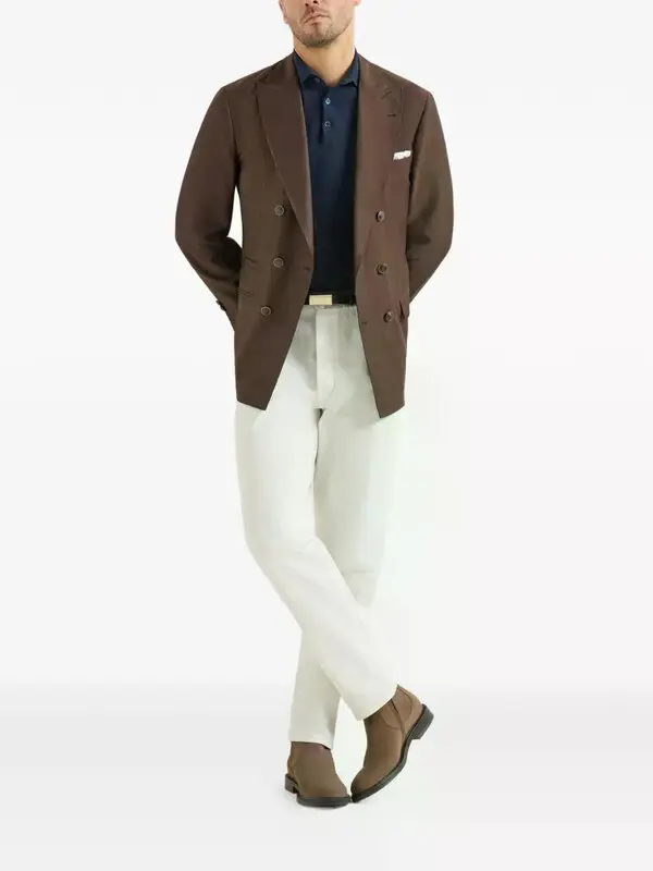Brunello Cucinelli Lightweight Knit Polo Shirt - Blue