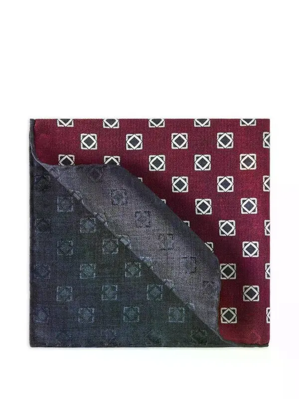 Brunello Cucinelli Silk Geometric-pattern Pocket Square