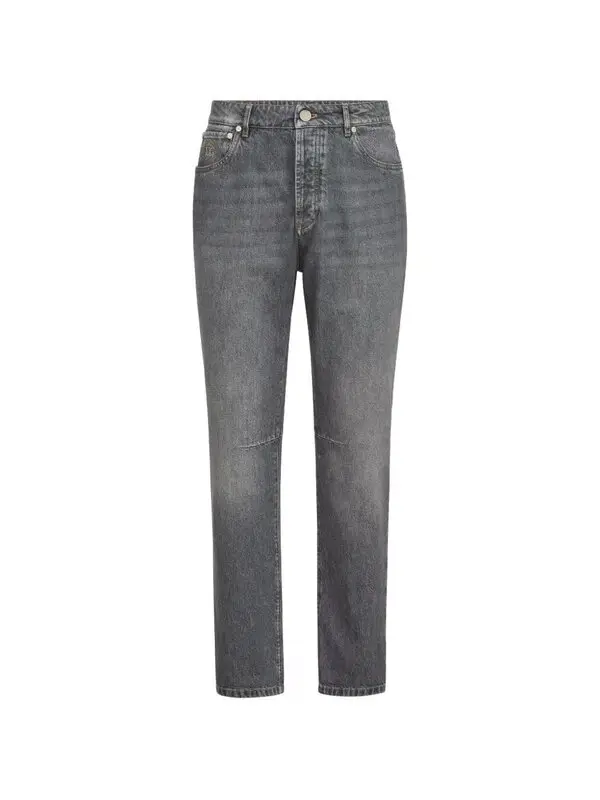Brunello Cucinelli Leisure-fit Denim Trousers - Grey