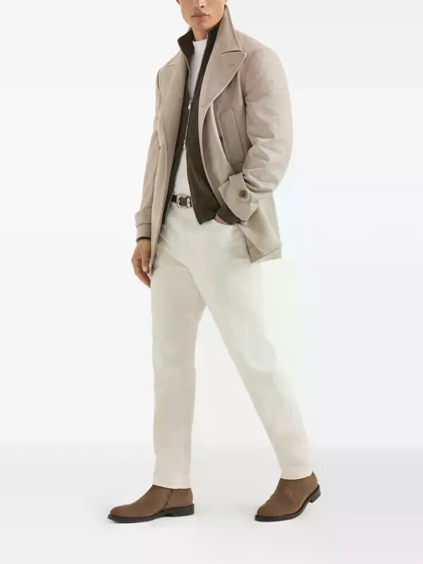 Brunello Cucinelli Cashmere High-neck Cardigan With Zipper - Brown