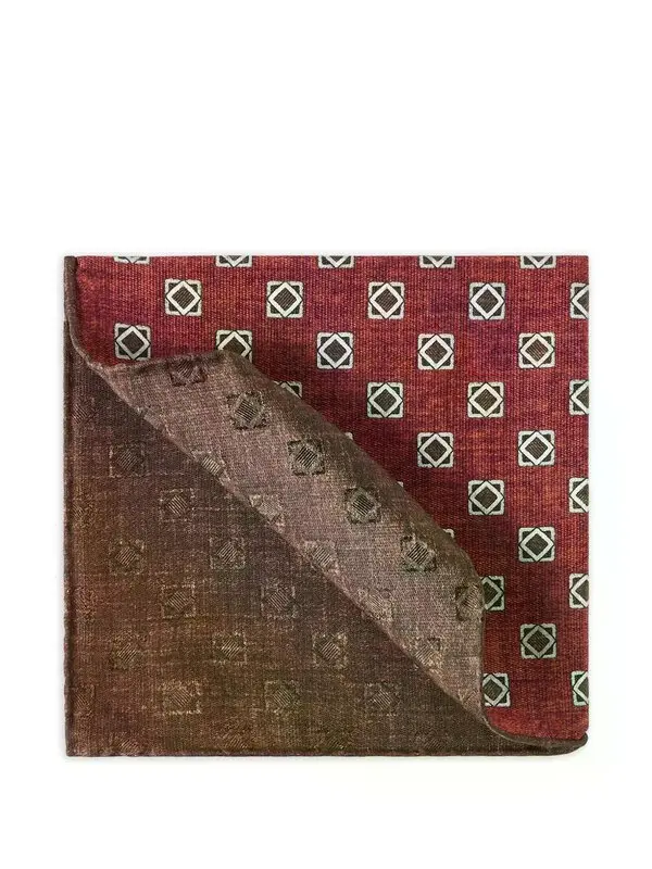 Brunello Cucinelli Silk Geometric-pattern Pocket Square