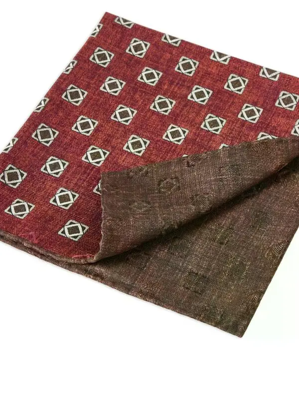 Brunello Cucinelli Silk Geometric-pattern Pocket Square