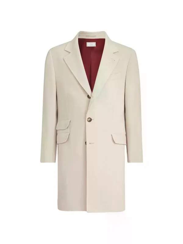 Brunello Cucinelli Lightweight Water-resistant Cashmere Coat With Double Vents - Neutrals