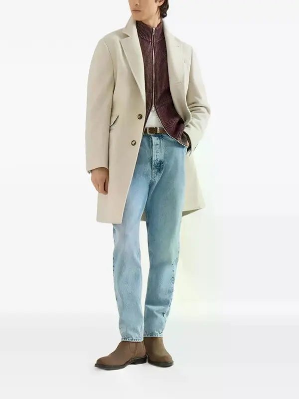 Brunello Cucinelli Lightweight Water-resistant Cashmere Coat With Double Vents - Neutrals