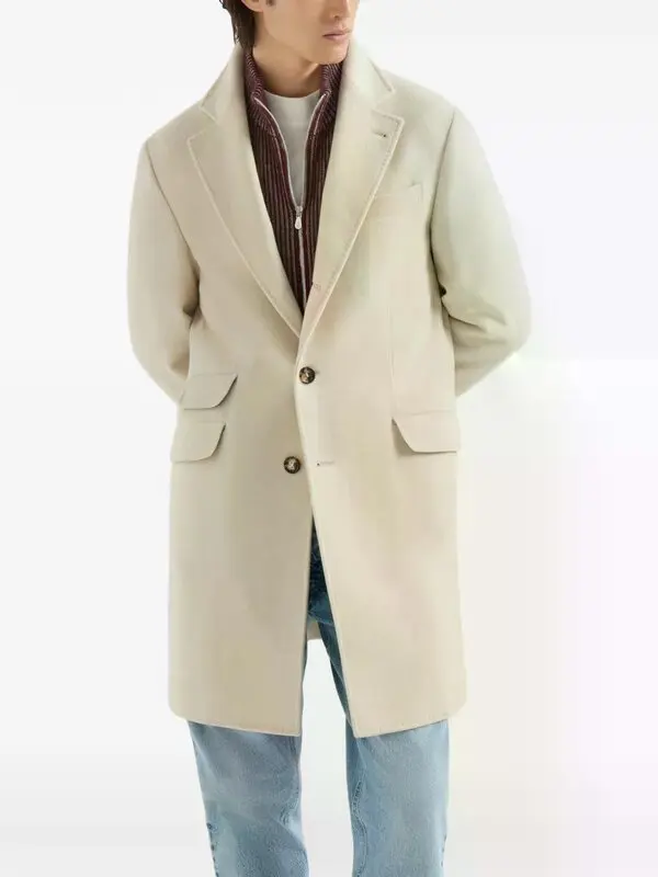 Brunello Cucinelli Lightweight Water-resistant Cashmere Coat With Double Vents - Neutrals