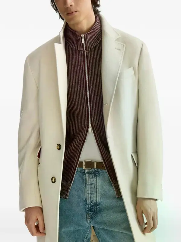 Brunello Cucinelli Lightweight Water-resistant Cashmere Coat With Double Vents - Neutrals