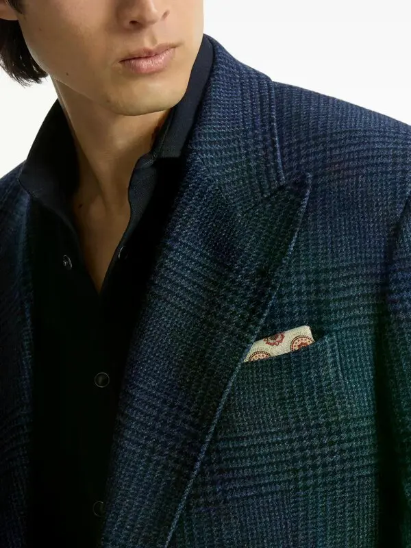 Brunello Cucinelli Silk Pocket Square With Medallion Design