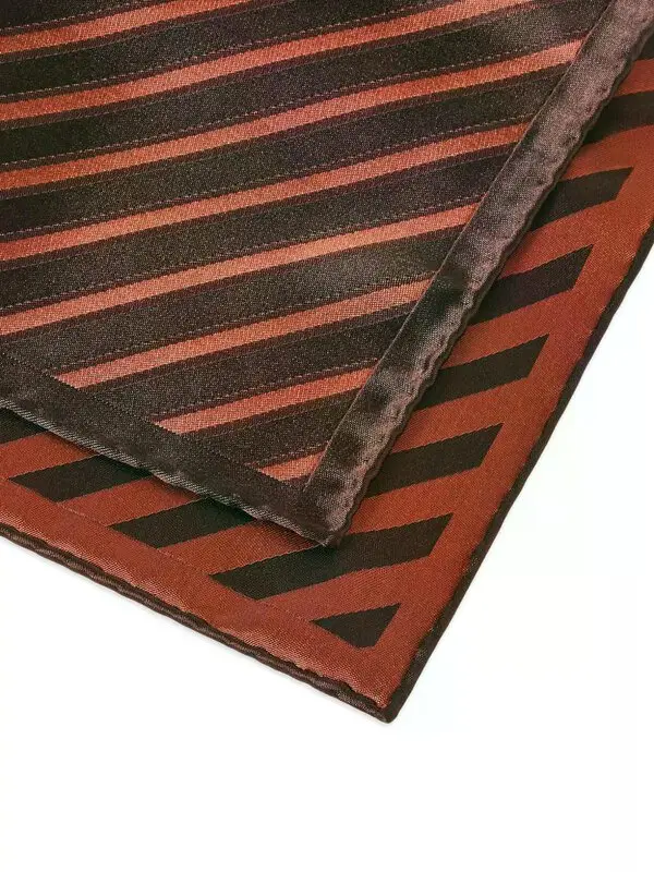 Brunello Cucinelli Regimental Stripe Silk Pocket Square