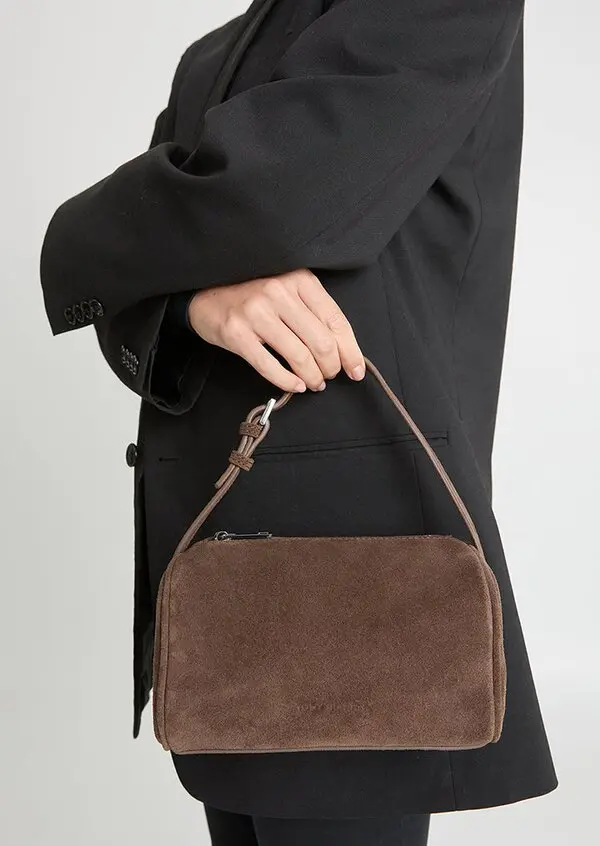 TONY BIANCO Desiree Handheld Bag In Leather With Silver Accents