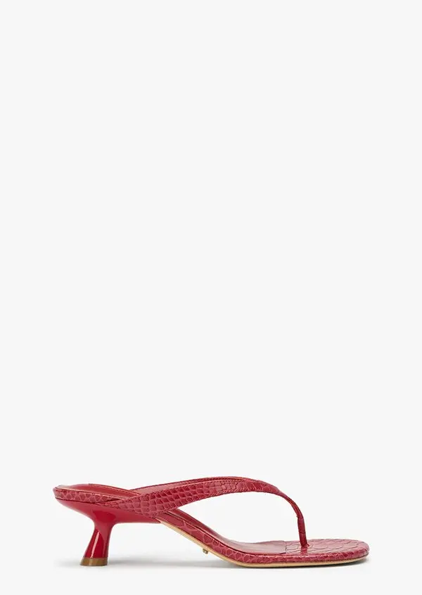 TONY BIANCO Krista Embossed Leather Thong Mules