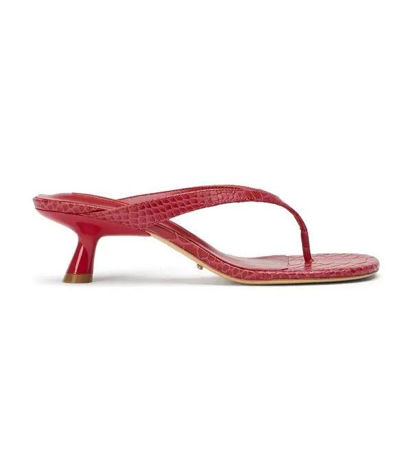 TONY BIANCO Krista Embossed Leather Thong Mules
